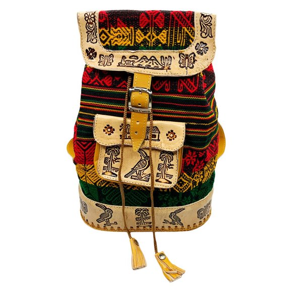 Peru | Bags | New Peru Cusco Womens Textile Fabric Embossed Leather ...